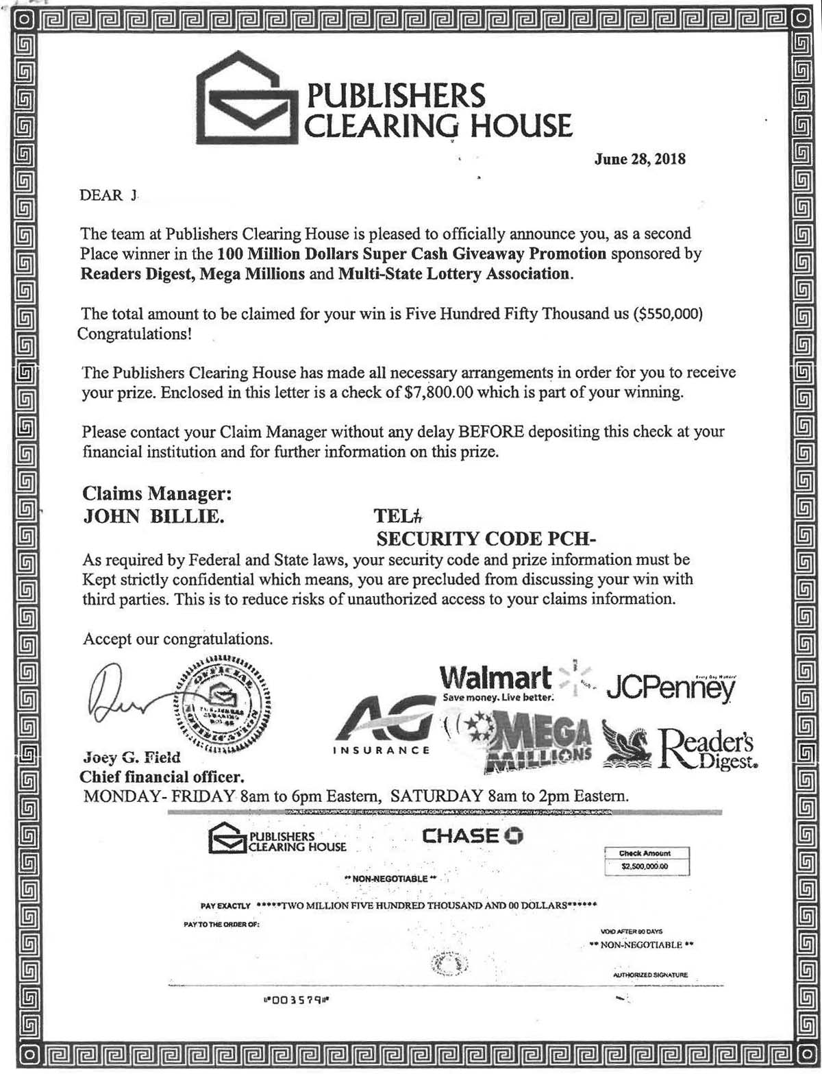 Publishers Clearing House scam hits Milton | Holt Enterprise News