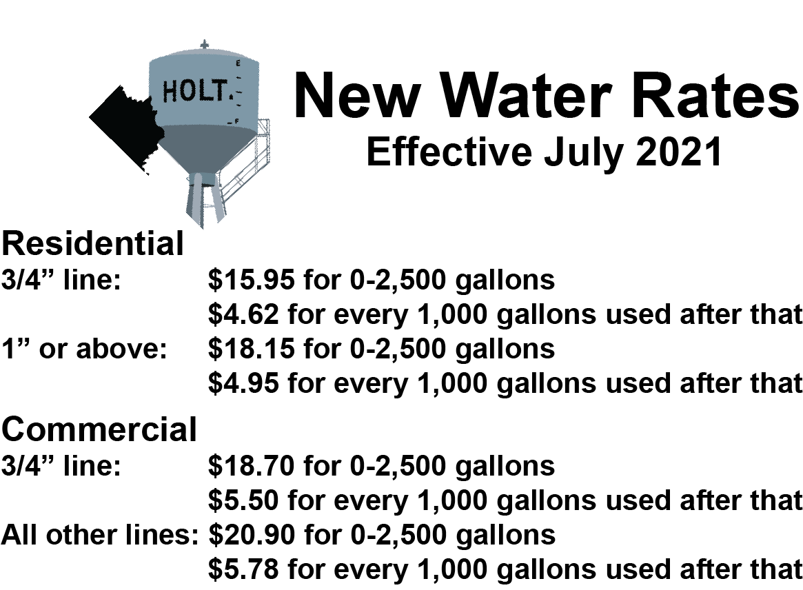 Water rate increase scheduled for July | Holt Enterprise News