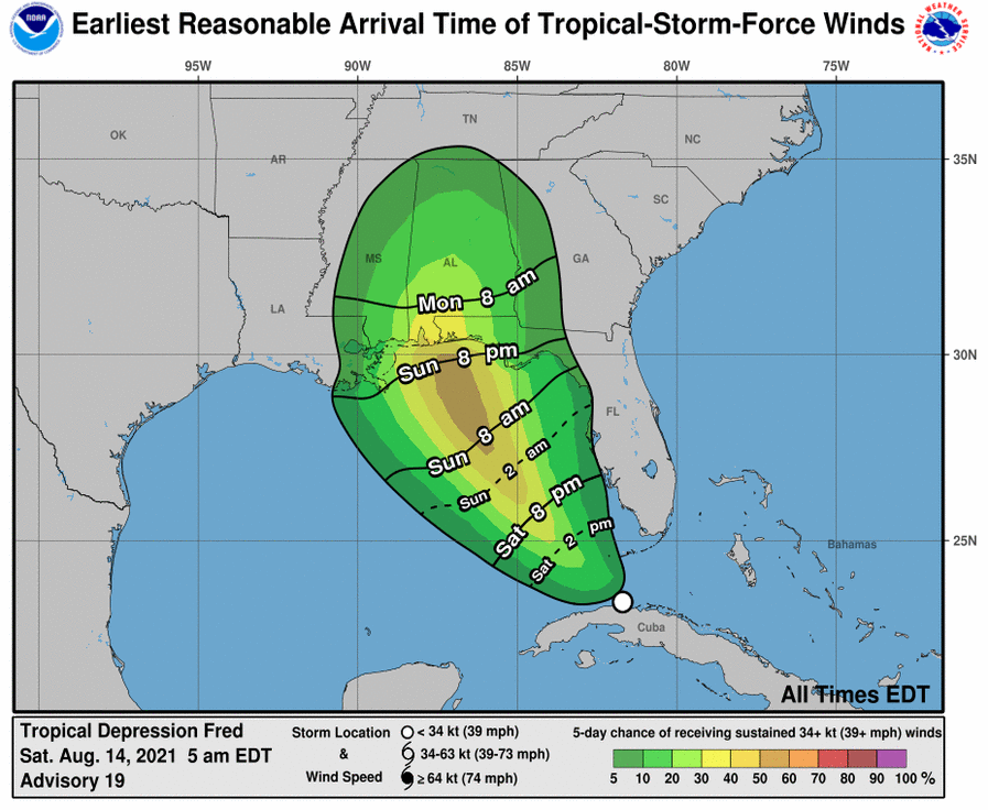Fred remains poorly organized, tracking further west | Holt Enterprise News